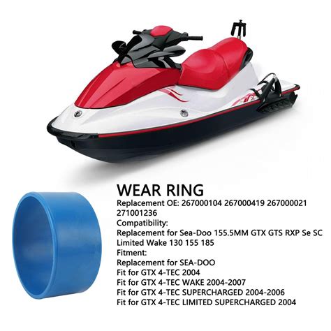 Sea Doo Wear Ring Replacement For 4 Tec 1555mm Jet Pumps Fits Gtx