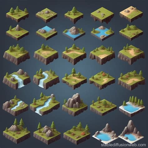 Isometric Terrain Tile Prompts Stable Diffusion Online