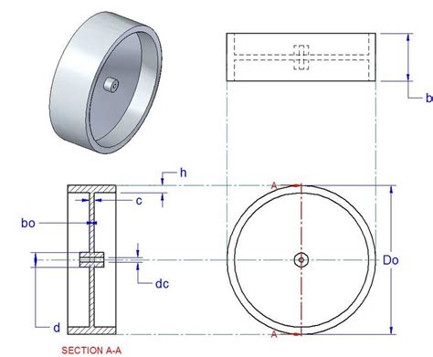 dimensioned rendering of a rimmed flywheel download scientific diagram