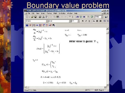 Math Cad Boundary Value Problem Second Order Differential