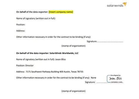 customer data processing addendum solarwinds