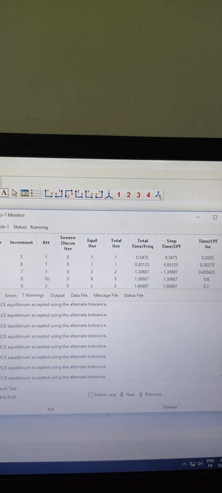 How I Fix This Warnning Msg In Abaqus Force Equilibrium Accepted Using