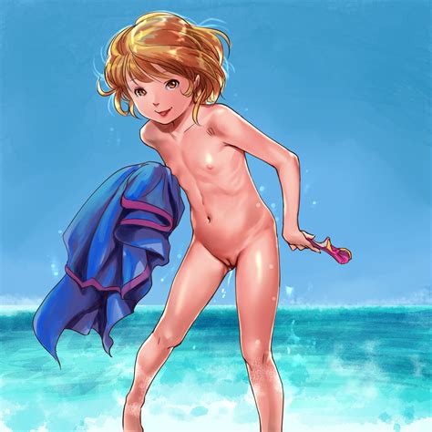 Gekkou Geccomajin Original Pawoo Girl Bikini Blonde Hair Breasts Brown Hair Cleft Of