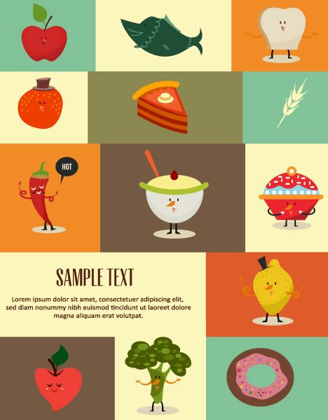 Food Elements Background 3 Vectors Material Free Download