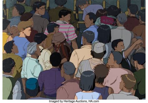 Akira Kei And Crowd Production Cel Setup With Key Master Background Tokyo Movie Shinsha 1988 By