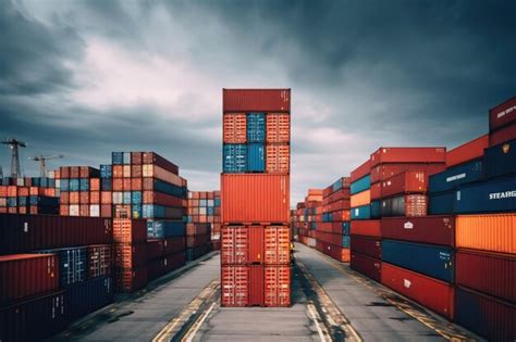 Premium Photo A Photograph Showing A Sizable Number Of Containers Stacked On Top Of One