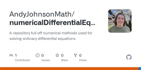 GitHub AndyJohnsonMath NumericalDifferentialEquations A Repository Full Off Numerical Methods