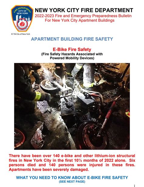 E Bike Fire Safety Bulletin Nyc