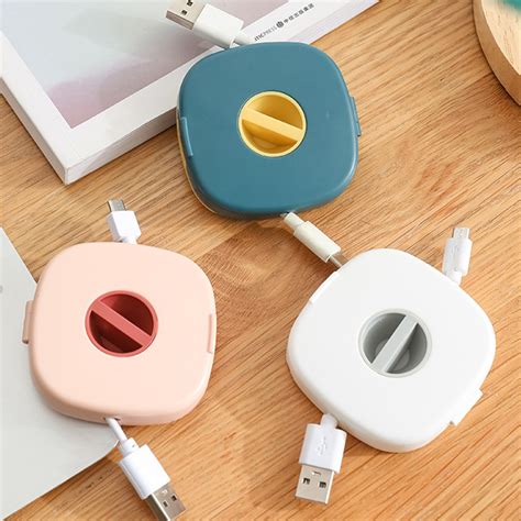 [現貨] 多功能 捲線 收納盒 捲線器 集線器 收線器 集線盒 攜帶型 手機支架 追劇 旋轉 充電線 數據線 耳機線 蝦皮購物