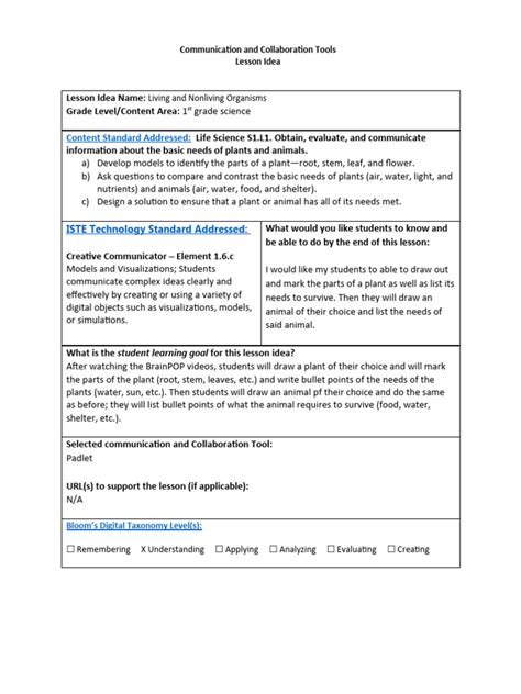 itec 3100 communcation and collabortaion tools lesson plan pdf