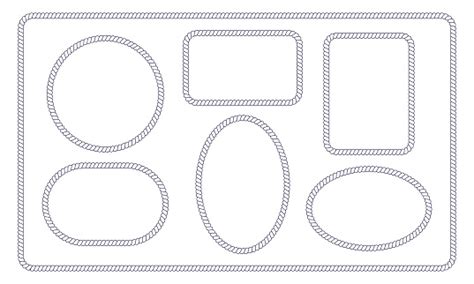 다른 로프 프레임 세트 복고풍 요트 스타일의 원형 타원형 직사각형 모양 해상 디자인 요소 간단한 벡터 그림 밧줄에 대한 스톡 벡터 아트 및 기타 이미지 Istock