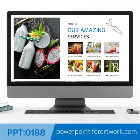 เทมเพลต Powerpoint ร้านกาแฟ Coffee นมปั่น สีน้ำเงิน สไตล์มินิมอล 0188 เทมเพลต Powerpoint สวยๆ