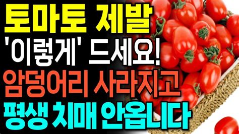 토마토를 이렇게 먹으면 항암 토마토로 먹을 수 있어요 치매 예방에 좋고 몸에 온갖 염증 없애주는 토마토로 만드는 방법 Youtube