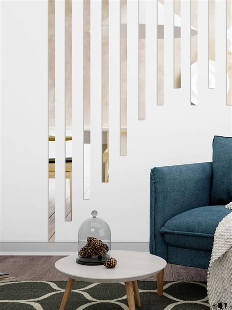 ᐉ Наклейка інтерєрна дзеркальна Молдинг 20 на стіну 2х29 5 см 24 шт Срібний 21994222 • Краща