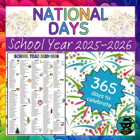 National Days Calendar School Year 2025 2026 Holidays 365 Days To