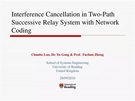 Ppt Interference Cancellation In Two Path Successive Relay System