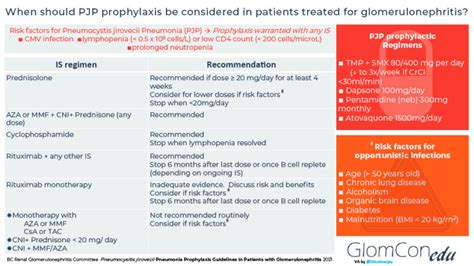Pneumocystis Jirovecii Pneumonia Prophylaxis Glomcon Pubs