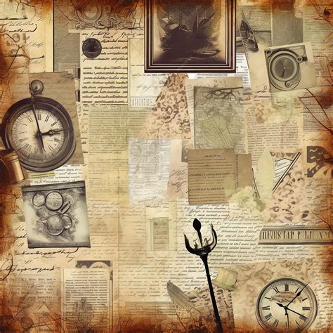 A Collage Of Old Papers With A Compass And A Compass On It Premium