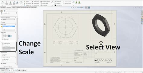 Design Tech Academy Change Scale In SolidWorks Drawing