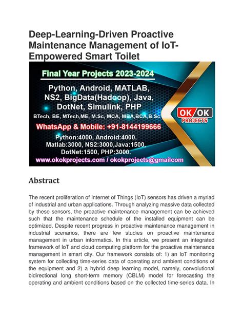 Deep Learning Driven Proactive Maintenance Management Of Iot Empowered