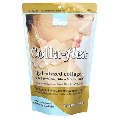 Bio Nutrition Colla Flex Hydrolyzed Collagen With Boswellia Silica And Vitamin C Natural