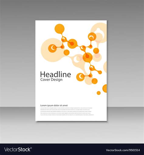 Abstract Molecules Brochure Design Cover Vector Image