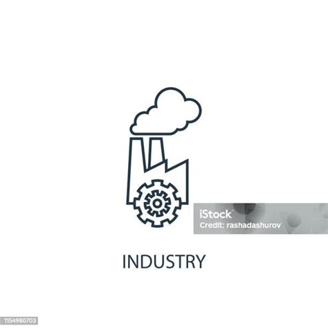 산업 개념 라인 아이콘입니다 간단한 요소 그림입니다 산업 개념 개요 기호 디자인입니다 웹 및 모바일 Ui Ux에 사용할 수 있습니다 강철에 대한 스톡 벡터 아트 및 기타
