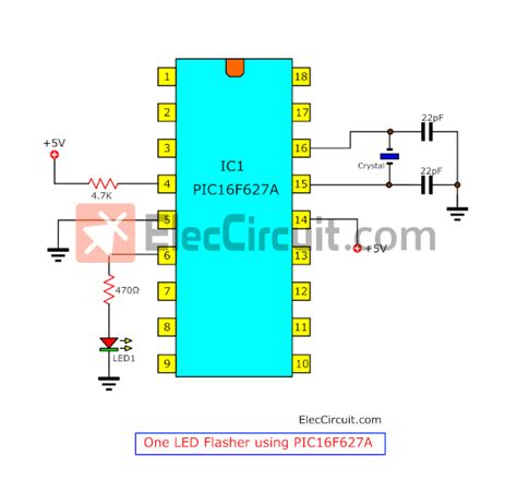 Pic Microcontroller Learning For Beginner Led Flasher Pic16f627