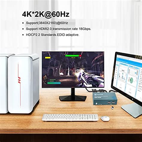 Kvm Switch Dual Monitor Hdmi 2 Port 4k 60hz Yuv 4 4 4 2 Pcs 2 Monitors By 1 Keyboard Mouse