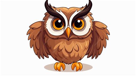 A Cartoon Owl With Big Yellow Eyes And Big Black Horns Premium Ai