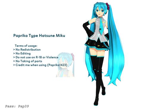 Mmd Original Model Paprika Type Hatsune Miku By Paprika1423 On Deviantart