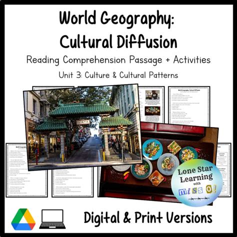 World Geography Cultural Diffusion Passage And Activities No Prep