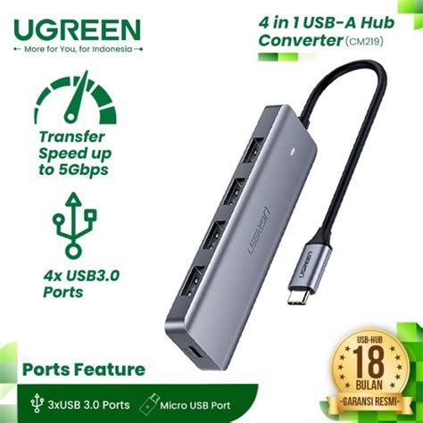 UGREEN Type C Hub 4 Port USB 3 0 Adapter Konverter 4in1 Ports USB C Lazada Indonesia