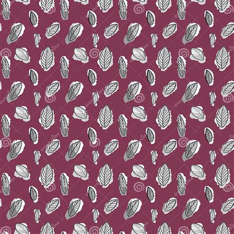 Leaf Pattern On A Red Backgroundbotanical Autumn Patterndesign For