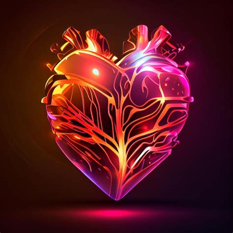 Premium Photo Pretty Glowing Heart Illustration With Isolated Background