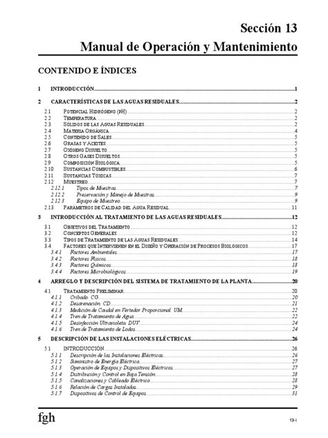 Seccion 13 Manual De Op Y Mtto Zact Descargar Gratis Pdf Aguas Residuales Agua