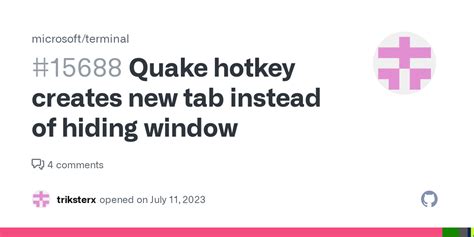 quake hotkey creates new tab instead of hiding window · issue 15688