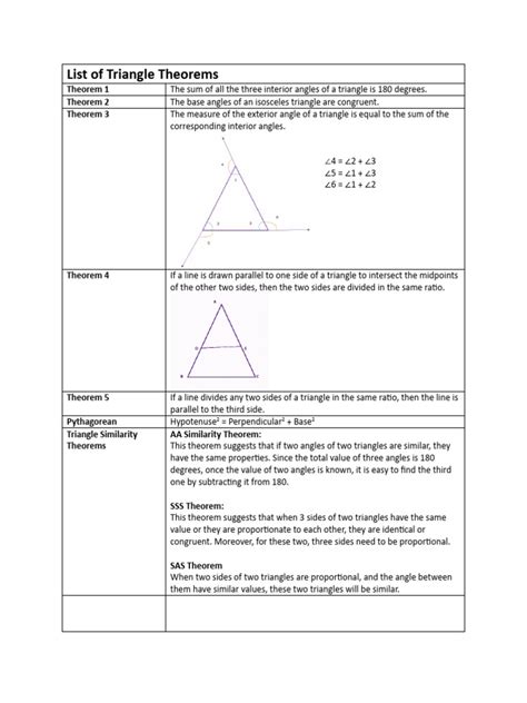 List Of Triangle Theorems Pdf