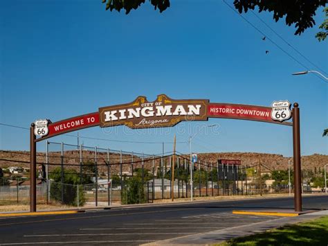 Big Welcome Sign Of Kingman Editorial Photography Image Of Exterior
