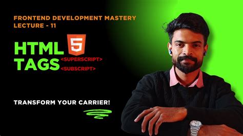 Subscript And Superscript Tags In Html Frontend Development Mastery Course Lecture 11 Youtube