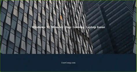Unknown Memory Hog In Windows 11 Gaming Laptop Struggles With Memory Usage