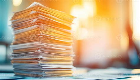 Stack Of Unpaid Invoices On Cluttered Desk Symbolizing Financial Stress And Disorganization