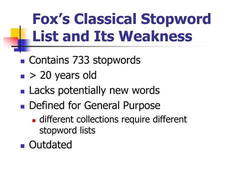 Ppt Automatically Building A Stopword List For An Information