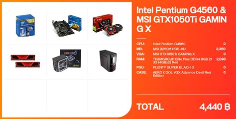 Intel Pentium G4560 And Msi Gtx1050ti Gaming X จัดสเปค Notebookspec