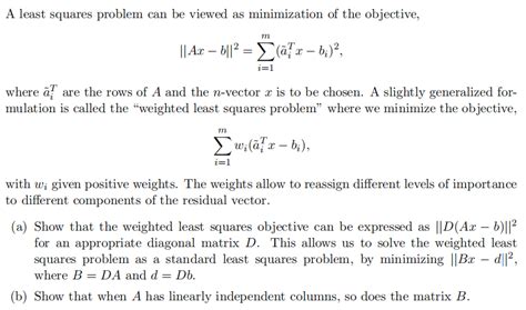 A Least Squares Problem Can Be Viewed As Minimization