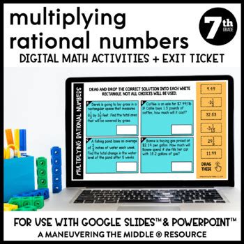 Multiplying Rational Numbers Digital Math Activity Google Slides Activity