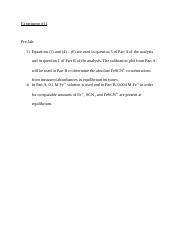 Experiment 11 Pre Lab Experiment 11 Pre Lab 1 Equations 1 And 4 6 Are Used In Question 3 Of