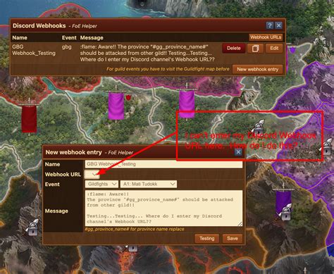 Unable To Enter Discord Webhook Url Into Foe Helpers Webhook Module