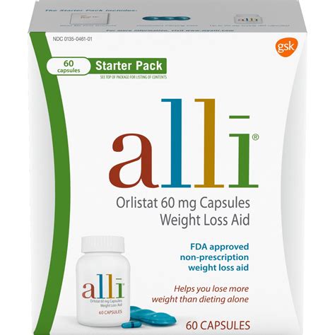 Alli Weight Loss Supplement With Orlistat 60 Mg 60 Capsules