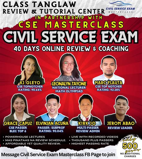 𝗠𝗔𝗥𝗖𝗛 𝟮𝟬𝟮𝟱 𝗖𝗜𝗩𝗜𝗟 𝗦𝗘𝗥𝗩𝗜𝗖𝗘 Civil Service Exam Masterclass